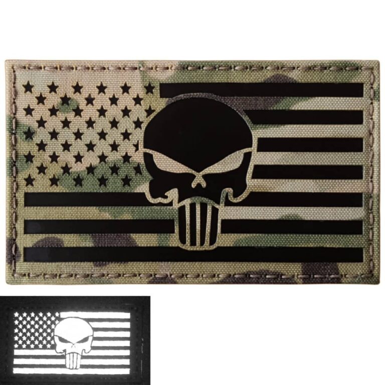 Punisher Skull USA Flag Velcro Patch【MIL-SPEC GRADE】