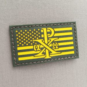 Chi Rho Christogram in America Flag Patch【SHOP NOW】