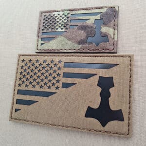 Mjolnir Thor Hammer Norse Viking USA Flag Patch【GRAB IT】